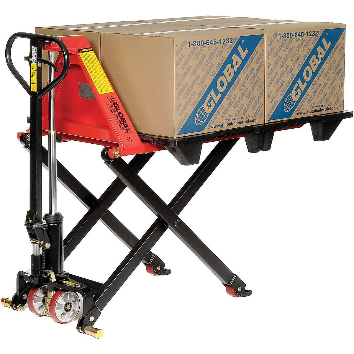 Global Industrial Manual High Lift Skid Jack Truck, 27 x 45, 2200 Lb. Capacity