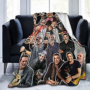 Blanket Jeffrey Dean Morgan Soft and Comfortable Warm Fleece Blanket for Sofa,Office Bed car Camp Couch Cozy Plush Throw Blankets Beach Blankets