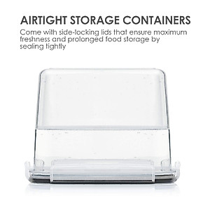 Vtopmart Airtight Food Storage Containers 4 Pieces 3.3 quart / 3.6L- Plastic PBA Free Kitchen Pantry Storage Containers for Sugar,Flour and Baking Supplies - Dishwasher Safe - Include 24 Labels, Black