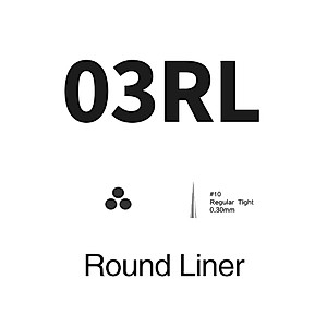 STIGMA #10(3RL) Bugpin Disposable Tattoo Needle Cartridges with Membrane Safety Cartridges for Tattoo Artists Round Liner 20Pcs Standard Pack EN05-20-1003RL