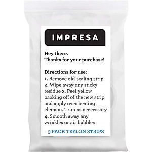 Impresa [3 Pack] Teflon Strips for FoodSaver Vacuum Sealers - Fits FoodSaver, Rival Seal-A-Meal, Weston, Cabella's and Nesco Models