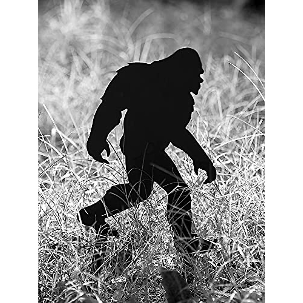 CINPIUK Bigfoot Garden Stake, Metal Sasquatch Yard Sign Christmas Outdoor Decoration Black Bigfoot Sculpture for Lawn Patio Decor