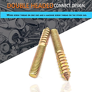 10Pcs Hanger Bolts Double Headed Bolts Kit,with (M8x1.25mm) Hanger Bolt Driver, Hanger Bolts for Wood Furniture(M8x60mm)