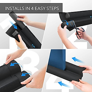 Easy to Install Under Door Draft Stopper - Thicker 2" Foam Strip Blocks 50% More Noise, Wind - Seal Bottom of Doors 30" to 36" - Interior Front Door Sweep, Blocker, Soundproofing - Everlasting Comfort