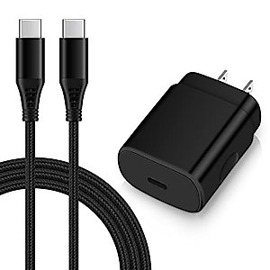 25W Samsung Super Fast Charger Type C Charger Block for Samsung Galaxy A14 5G/A53/A23/A13/S23/Z Fold 4/S21 FE/A03s/Z Flip4/S22,Pixel 7/6a/5,USB C Box Wall Adapter+6ft Android USB C to C Charging Cable