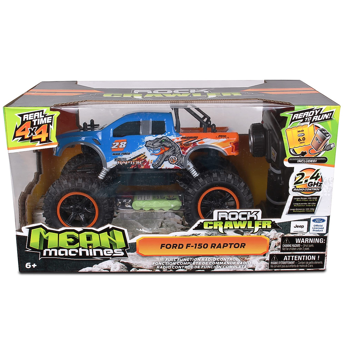 NKOK Mean Machine 4x4 Offroad Rock Crawler 2.4GHz 1/14 Scale R/C (RTR) Ford F-150 Raptor Multicolored