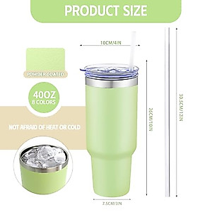 YOUKE OLA 8 Pack Tumblers 40oz Stainless Steel Insulated Large Tumbler Bulk Coffee Travel Cups Powder Coated for Laser Engrave (Mutil Colors)