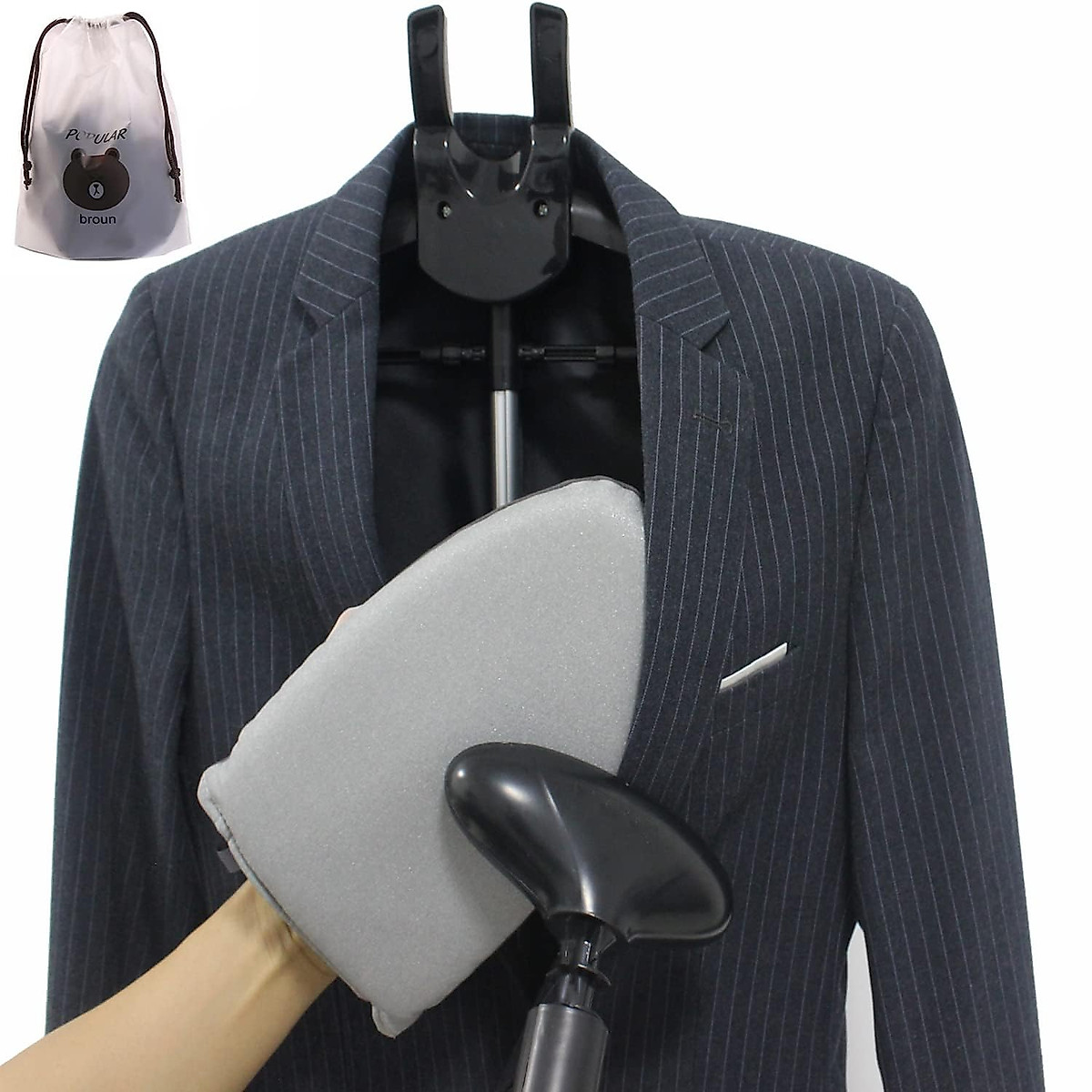 Garment Steamer Ironing Gloves and Garment hanger for steaming clothes,Steam rack for clothes,Handheld garment steamer rack,Clothes hanger for steam ironing