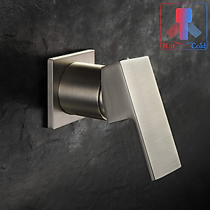 SKOWLL Wall Faucet Waterfall Faucet Modern Bathroom Vanity Sink Faucet Wall Mount Bath Mixer Set with Single Handle, Brushed Nickel