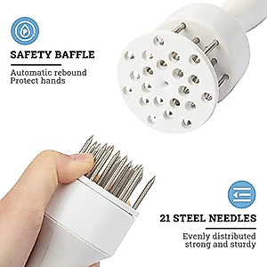 Sihuuu Meat Tenderizer Tool, 21 Pin Stainless Steel Meat Tenderizer Needle,Kitchen Gadgets For BBQ Cooking Tenderizing Marinade Fish, Pork, Beef Steak, Poultry, Meat