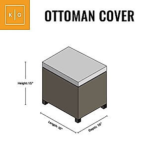 KHOMO GEAR Heavy Duty Outdoor Furniture Cover - Waterproof Square & Rectangular Covers with Air Vents - UV Resistant Polyester Patio Garden Cover - for Ottoman, Tables, Coffee Side Tables and Others