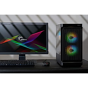 G.SKILL LT1 mATX Case with Tempered Glass Side Panel, Front Grill for Optimized Airflow - Black (GC-TKGW1-LT1)