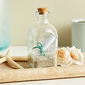 Juvale 12 Pack Clear Glass Bottles with Cork Lids, Tiny 6 oz Vintage Style Potion Vases for Flowers, DIY Crafts, Party Favors, Home Decor