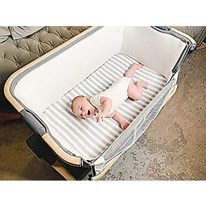 Bassinet Bed Sheets – Premium Bassinet Fitted Sheets 4 Pack – 100% Jersey Knit Cotton Cradle Sheets – Bassinet Bedding for Standard Size Oval or Halo Bassinet Pads – Bassinet Sheet for Boy & Girl