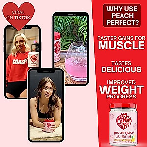 Peach Perfect Protein Juice | 30 Servings | Protein Powder for Women, Muscle Builder & Weight Management, Pineapple Mango, Meal Replacement Shake, Protein Water, Clear Whey, Booty Building Protein