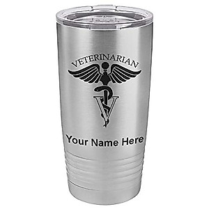 LaserGram 20oz Vacuum Insulated Tumbler Mug, Veterinarian, Personalized Engraving Included (Stainless Steel)