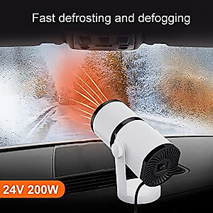 TTSITG Portable Car Heater Defroster, 12V 150W Car Defroster Defogger with 360 Degree Rotary Base 2 in 1 Plug in Cigarette Lighter Car Heater and Cooling Fan for Automobile Windscreen Winter (12V)