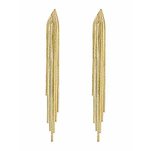 Gold Long Tassel Earrings for Women
