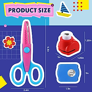 22 Pcs Craft Hole Punch and Creative Scissors Set, Including 12 Craft Pattern Scissors Decorative Edge Scrapbooking Edging Scissors, 10 Paper Punch for School Kids Adults Crafting