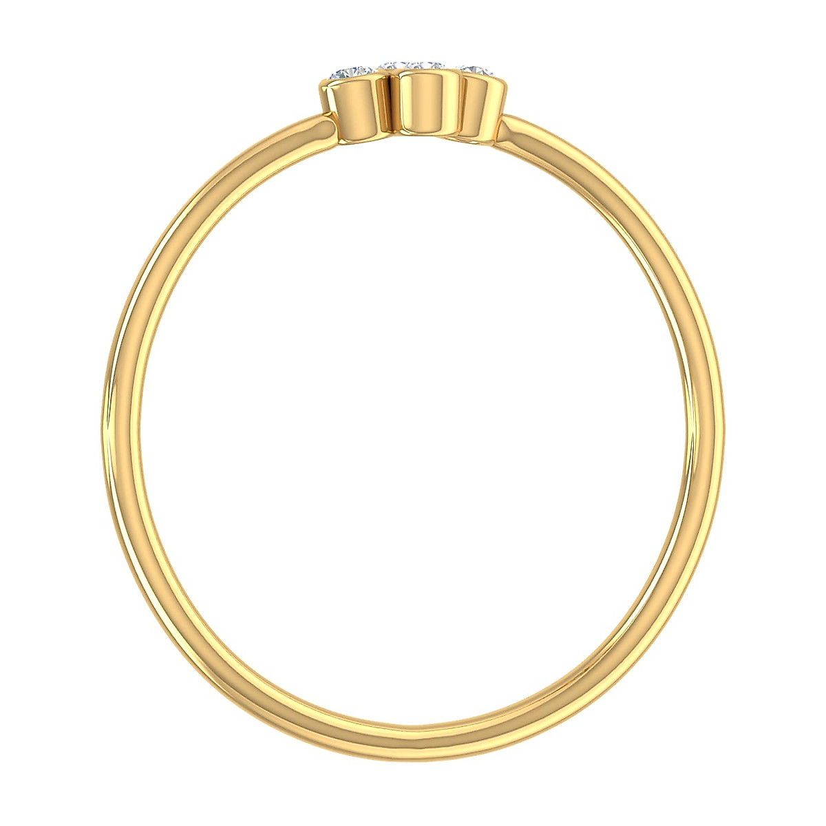 0.04 Carat Diamond Stackable Ringin 10K Yellow Gold (Ring Size 9.5) (SI1-SI2 Clarity)