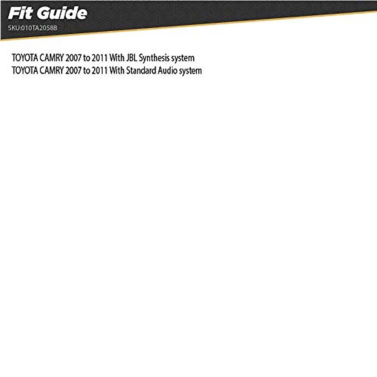 Scosche TA2058B Compatible with 2007-11 Toyota Camry ISO Double DIN & DIN+Pocket Dash Kit