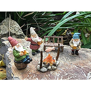 GlitZGlam Happy Gnomes Beer Drinking Buddies! - 5-Piece Garden Gnome Set for The Miniature Fairy Garden