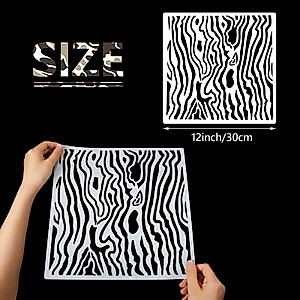 Outus 9 Pieces Camo Print Stencils Camouflage Painting Templates Reusable Grass Pattern Stencils Green Camo DIY Stencils for Scrapbooking Painting on Wood Crafts (11.8 x 11.8 Inch)