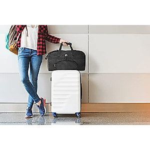 40 Liter, 22 Inch Duffle Bags for Women, Men, Travel Heavy Duty (Black)