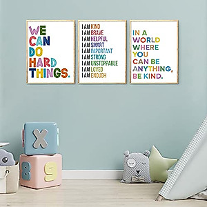 Pennclys Colorful Inspirational Quotes Wall Art Nursery Canvas Wall Decor Inspirational Art Prints Motivational Posters for Classroom Girls Kids Playroom Decor 12x16 Inch Unframed
