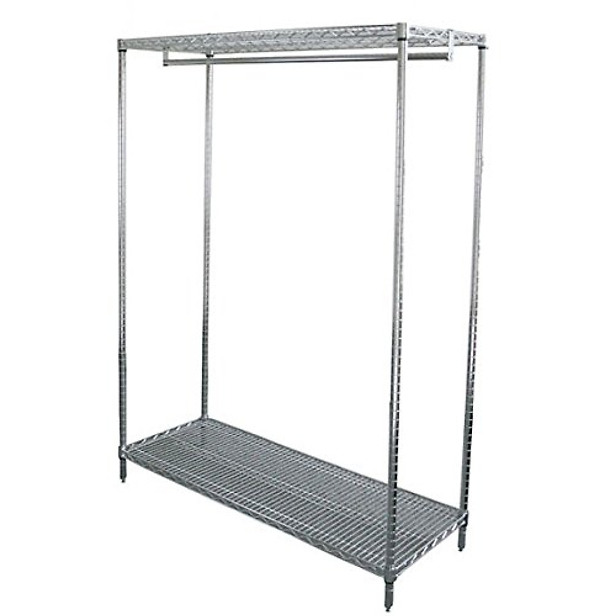 Omega 14" Deep x 72" Wide x 63" High 2 Tier Stationary Chrome Garment Rack