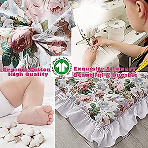 Brandream French Country Garden Floral Baby Girls Nursery Crib Bedding Sets 6-Piece Bedding Set Cotton Asian Style Chinoiserie Blossom Tree Branches Multicolored Design