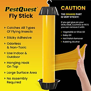 Sticky Fly Stick (6 Pack), Fly Stick for Mosquitoes, Sticky Trap for Flies Gnats Wasp Flying Insects, Bug Catcher, Indoor or Outdoor Use, Ready to Use Home