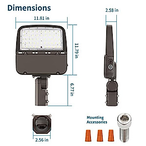 Xbuyee (2 Pack) 150W LED Parking Lot Light with Dust to Dawn Photocell, Outdoor Dimmable LED Shoebox Lights with Slipfitter, 130LM/W 5000K 100-277V IP65, Power Tunable 75W/100W/150W, ETL Listed