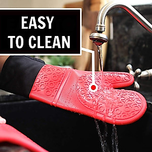 HOMWE Kitchen Cutting Board and Extra Long Professional Silicone Oven Mitt