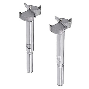 uxcell Forstner Drill Bits 26mm, Tungsten Carbide Wood Hole Saw Auger Opener, Woodworking Hinge Hole Drilling Boring Bit Cutter, 2pcs (Gray)