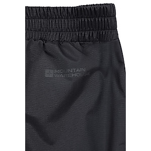 Mountain Warehouse Downpour Mens Waterproof Rain Pants - for Black Large