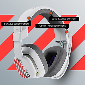 Logitech G Astro A10 Gen 2 Cross-Platform Wired Gaming Headset for PlayStation 5/4, Xbox S|X, Nintendo Switch, PC: 3.5mm Headphone Jack, 32mm Drivers, Flip-to-Mute Mic, Over-Ear - White/Xbox Edition