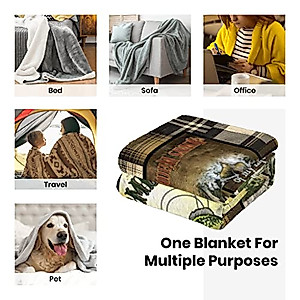 KBBMFEU Fish Blanket Bass Fishing Throw Blankets Fish Hunter Gifts for Men Boy Dad Lightweight Cozy Throw for Fishing Picnic Sofa 60X50Inch