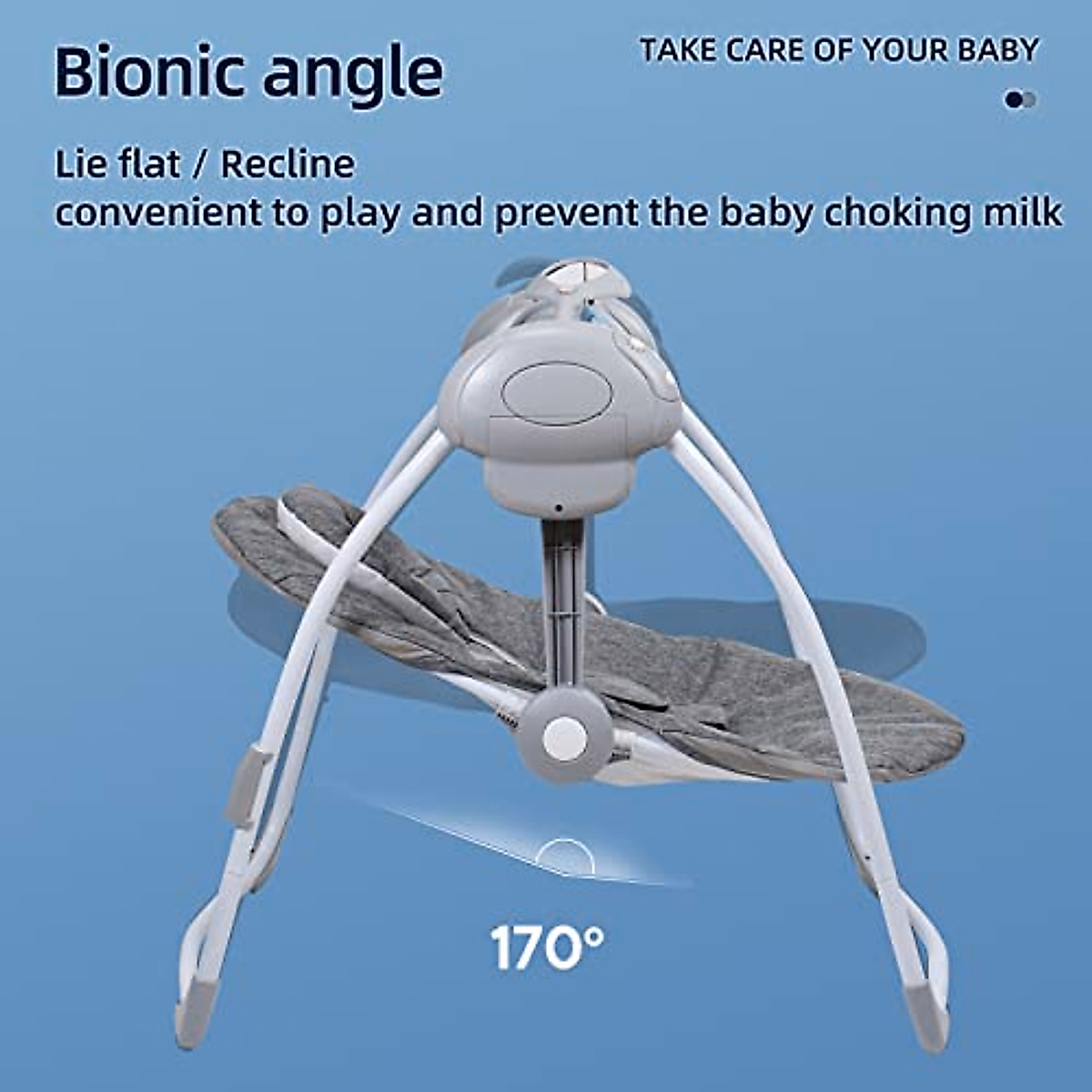 Vannetgo Comfort Portable Swing,Comfort Baby Rocking Chair with Soothing Music，Foldable,Bionic Design, Baby Rests Peacefully (25142)