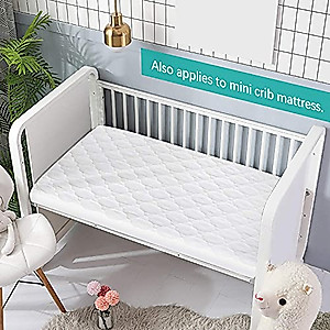 Pack n Play Mattress Pad and Pack N Play Mattress Topper, Trifold Playard Mattress Topper, Waterproof Crib Mattress Pad Cover for Pack N Play - 39" x 27" Fitted Pad