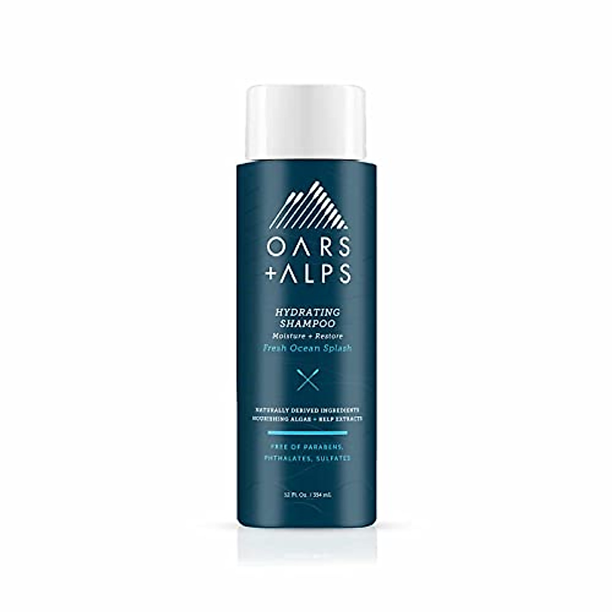 Oars + Alps Men's Sulfate Free Hair Shampoo, Infused with Kelp and Algae Extracts, Fresh Ocean Splash, 12 Fl Oz