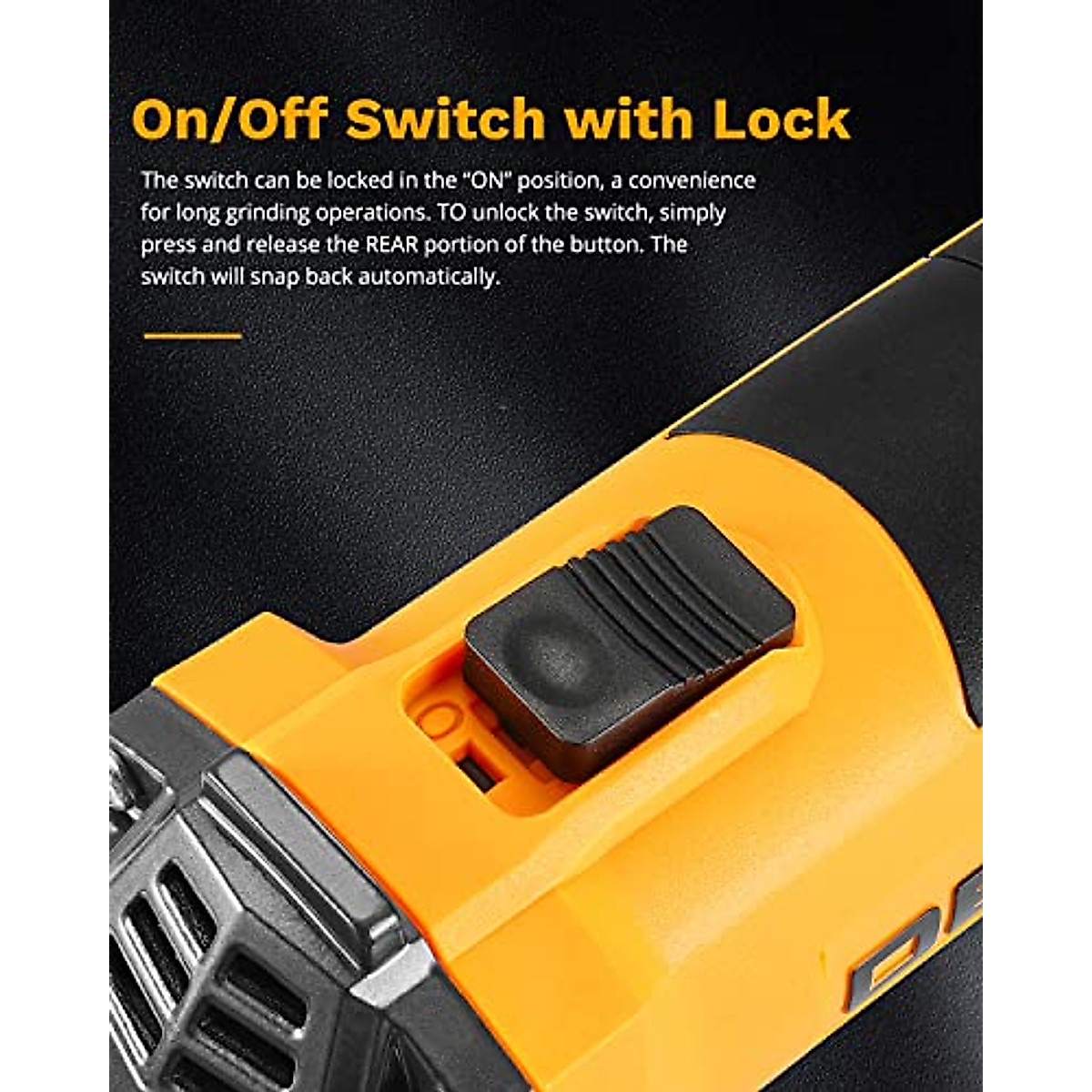 DEKOPRO 110V Angle Grinder, 4-1/2" Max. Wheel Dia., 7.5A Grinders Power Tools, 12000RPM No Load Speed, 1 Grinding Wheel, Grinder Tool for Grinding, Sanding, Wire Brushing or Abrasive Cutting-Off