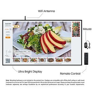32" Sun-Readable Window-Facing Display, Ultra-Bright 3000 nits LCD, Non-Touch, Indoor Use, Android OS, WiFi, Plug & Play, Digital Signage Software Ready, Online Content Management