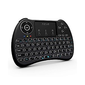 reiie (Backlit Version) H9+ Mini Keyboard,2.4GHz Wireless Mini Handheld Smart TV Remote Keyboard with Touchpad for PC,Raspberry Pi 2, Pad, Smart TV, Android TV Box, Windows 7 8 10
