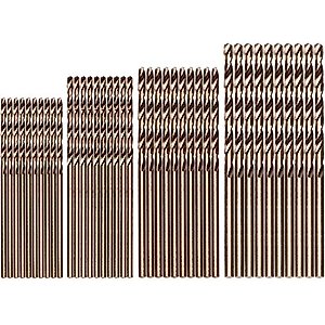 Hymnorq 40PC M35 Cobalt Steel Twist Jobber Small Drill Bits, 4 Sizes 3/64 Inch 1/16 Inch 5/64 Inch and 3/32 Inch, 135 Degree Pilot Split Point, Extremely Heat Resistant, for Stainless Steel