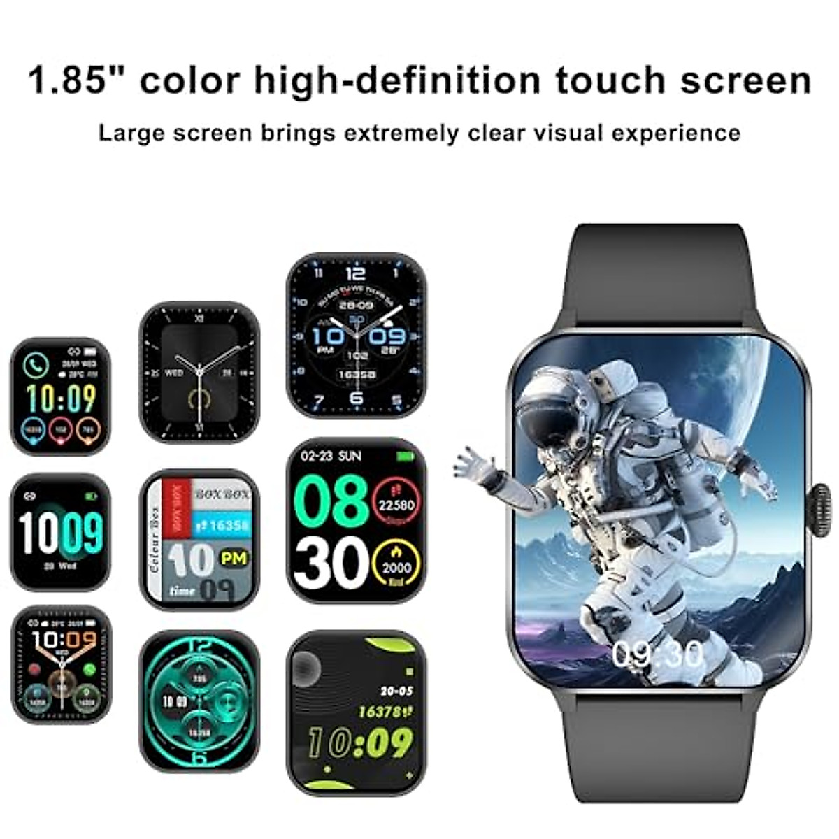 IOWODO Smart Watch Fitness Tracker 1.69'' HD Touch Screen with Heart Rate Monitor & Sleep Tracking, Temperature Detecting IP68 Waterproof Smartwatch for Men Women Compatible with iPhone Android