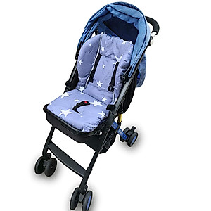 High Chair Pad, Exquisite and Beautiful Baby/highchair/seat Cushion Pad，Comfortable and Soft, Suitable for The High Chair and Stroller in The Picture(Blue Background Stars Pattern)