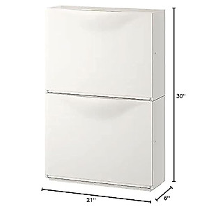 Ikea Trones Polypropylene Storage Cabinet for Storing Shoes, Gloves and Scarves , 52x18x39 cm (White) - Pack of 2