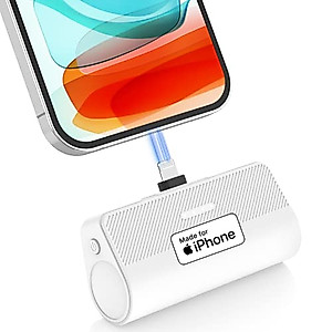 KKD Portable Charger for iPhone MFi Certified 5000Mah Fast Charging Small Power Bank Mini Portable Battery Pack Compact Phone Charger for iPhone