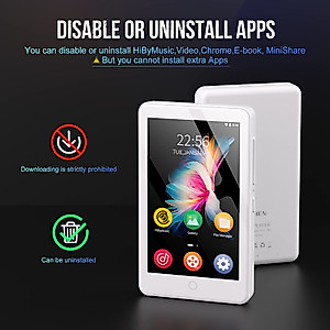 MP3 Player with Bluetooth and WiFi，MECHEN 3.5" Full Touch Screen Mp3 Mp4 Player with Speaker，Android Portable Digital HiFi Sound Music Player with FM Radio,Recorder, Ebook,Browser. (H1-White)